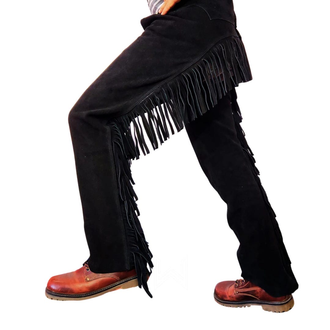 Custom Black Suede Fringe Show Chaps: Western Riding Rodeo - Etsy