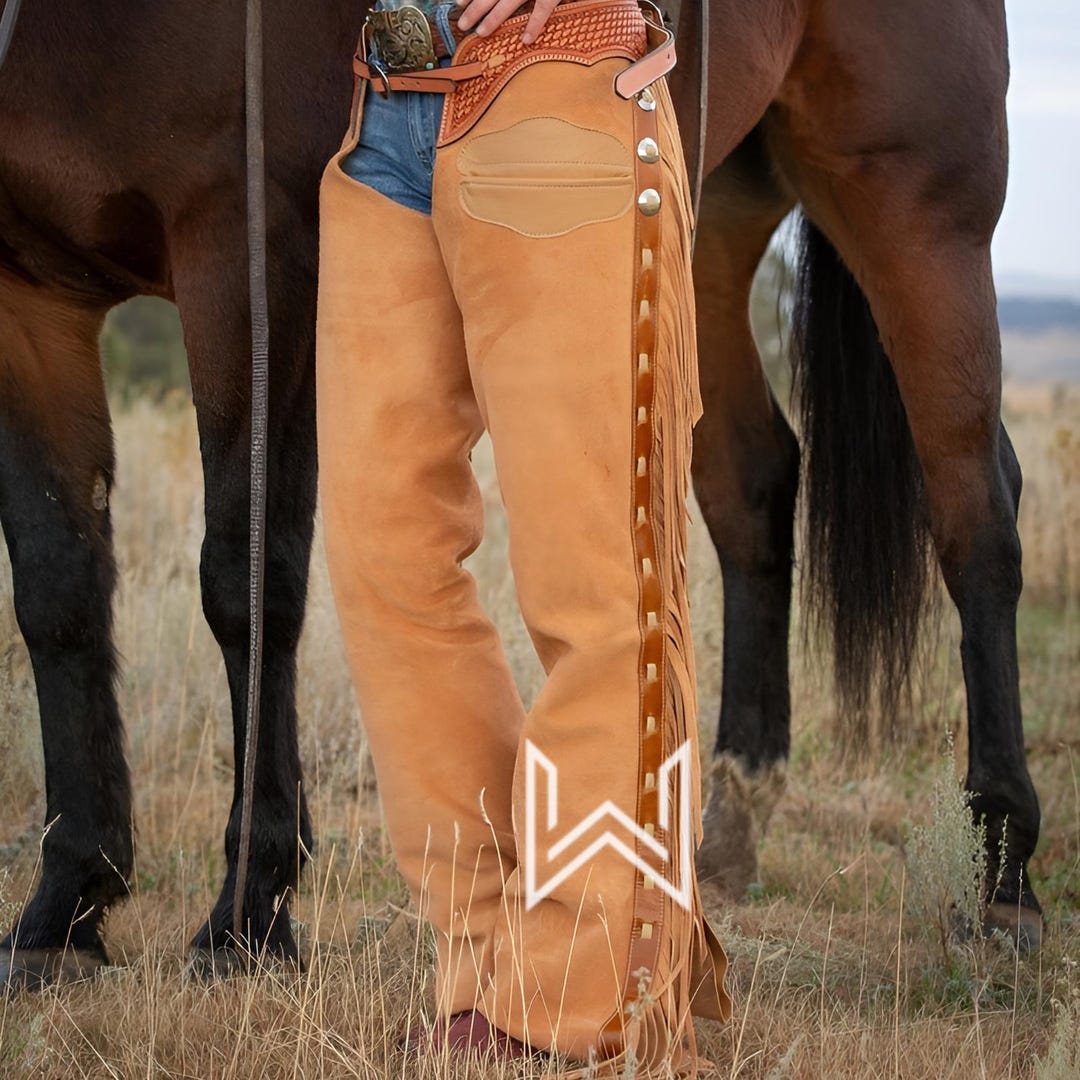 Western Shotgun Leather Chap, Suede Horse Riding Gear, Rodeo Outfit ...