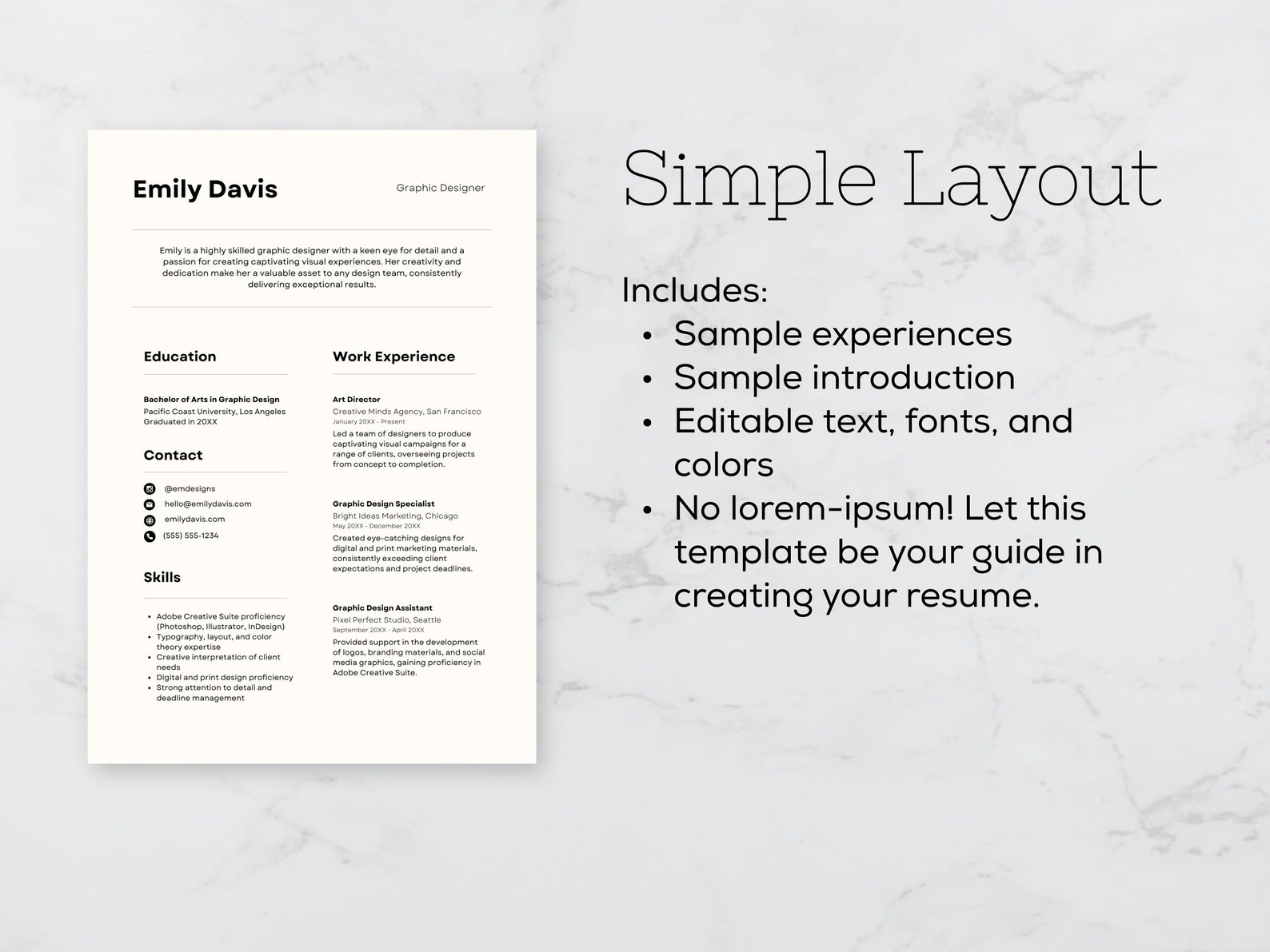 Minimalist Resume Template | Simple Resume Template | Canva Resume ...
