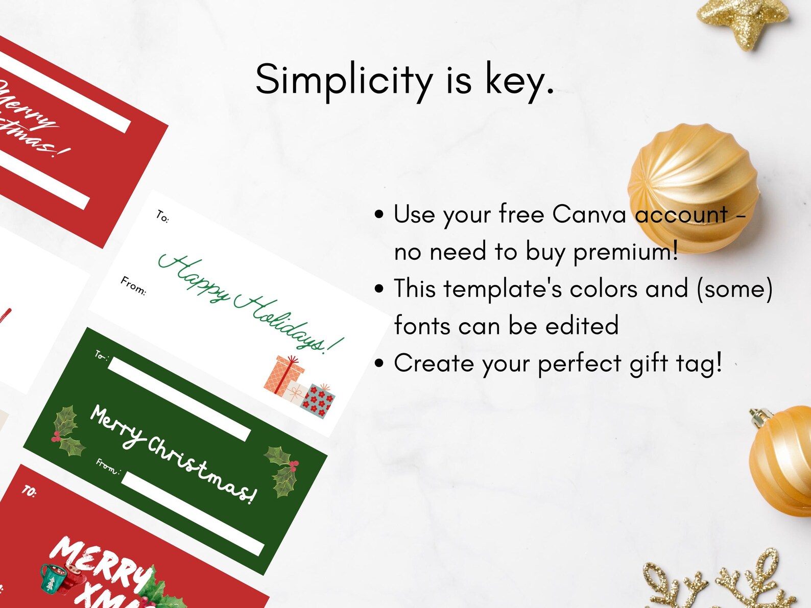 Christmas Tag Canva Template ~ Easy Editable Canva Template for ...