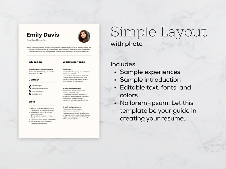 Minimalist Resume Template | Simple Resume Template | Canva Resume ...