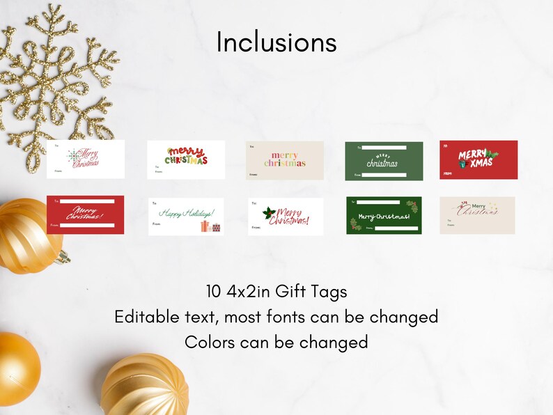 Christmas Tag Canva Template ~ Easy Editable Canva Template for ...
