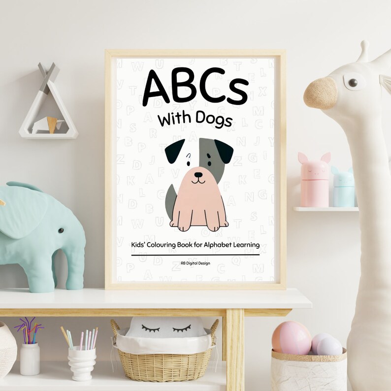 Kids' Colouring Book for Alphabet Learning: Abcs With Dogs - Etsy