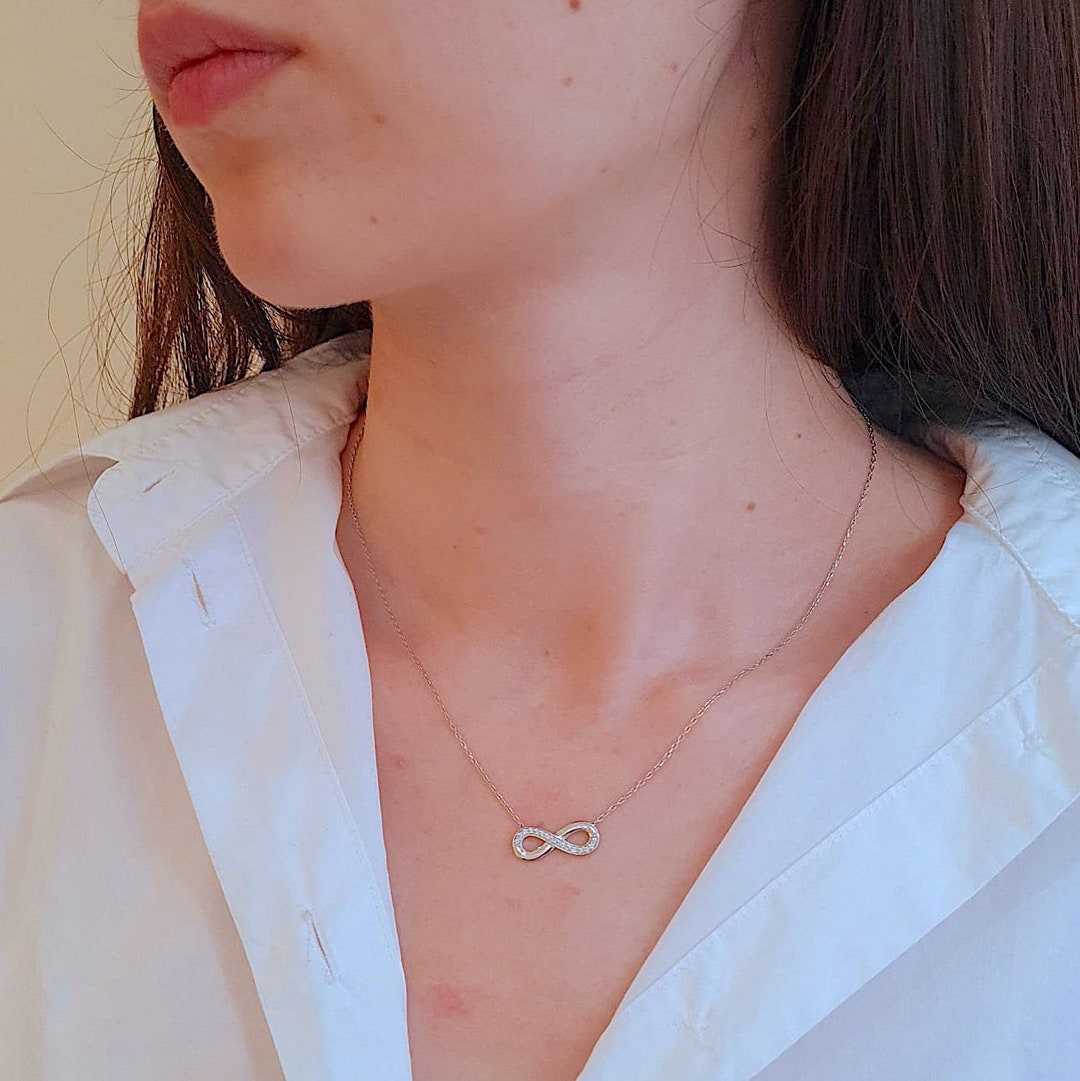 Infinity Symbol Pendant Necklace in Sterling Silver, Cute Necklace, Mom ...