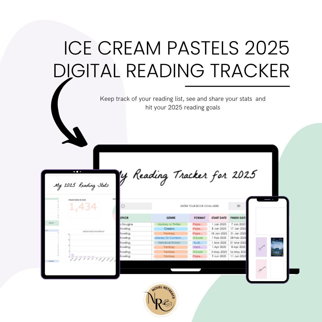 Reading Tracker 2025 Ice Cream Pastels | Bookish | Reading | Goals ...