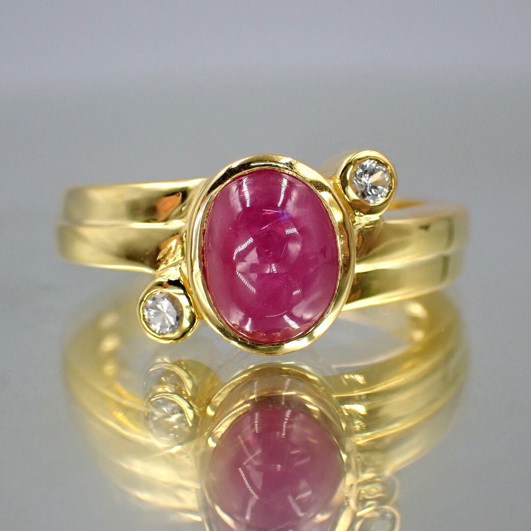 2.54ct Mozambique Ruby Set in 925 Gold Plated Silver Ring, Classic ...