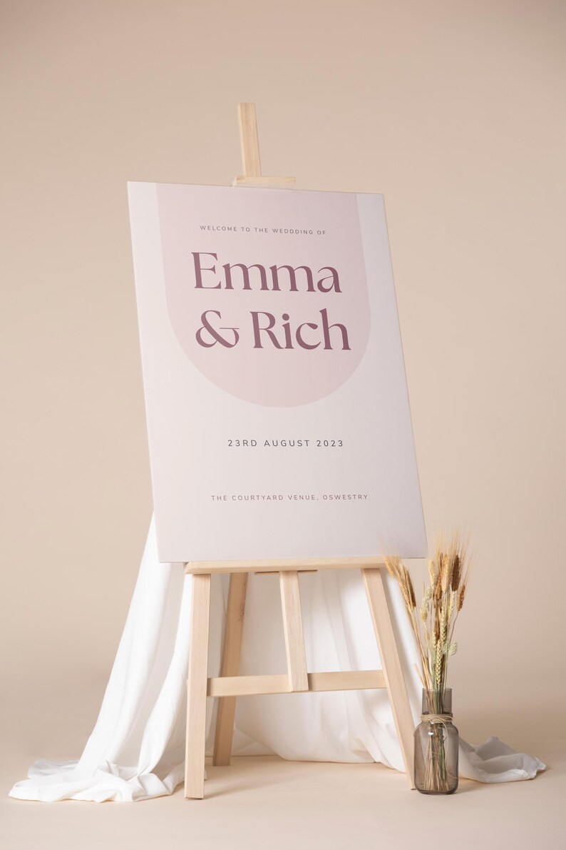 Minimalist Wedding Welcome Sign Template, Modern Editable Welcome Sign ...