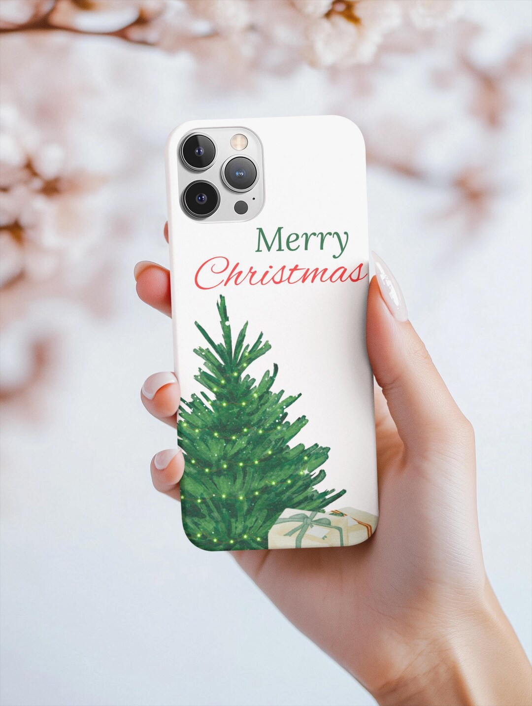 Merry Christmas Pine Tree Phone Case, Present Tough Protective Cover ...