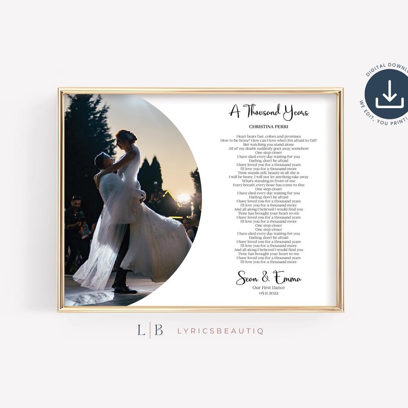 First Dance Lyrics - Etsy