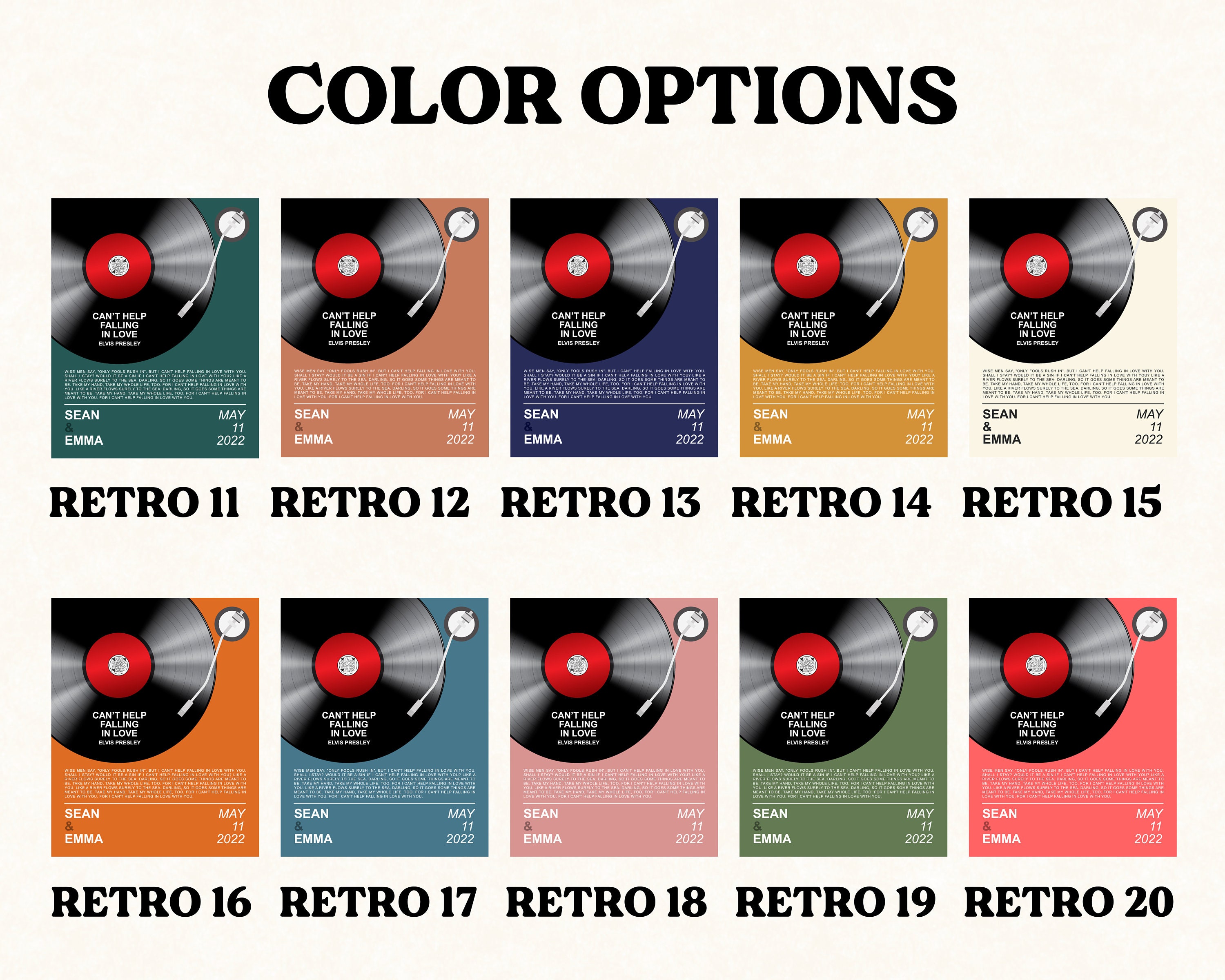 Retro Record Vinyl Song Lyrics Wall Art, First Dance Song Gift One Year ...