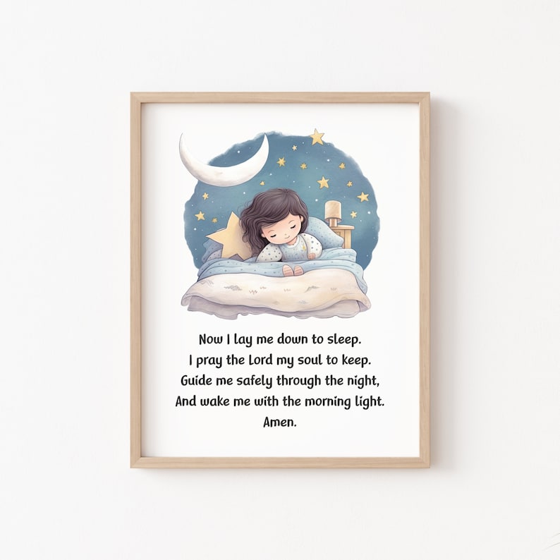 Printable Bedtime Prayer, I Lay Me Down to Sleep, Wake Me With the ...