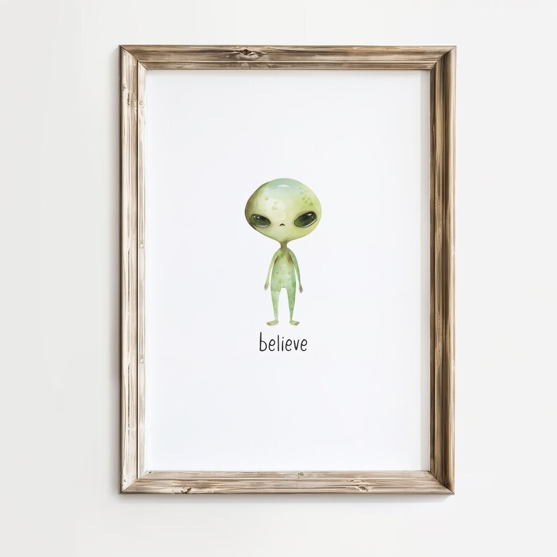 Alien Printable, Alien Print Wall Decor, Funny UFO Print, Minimalist ...