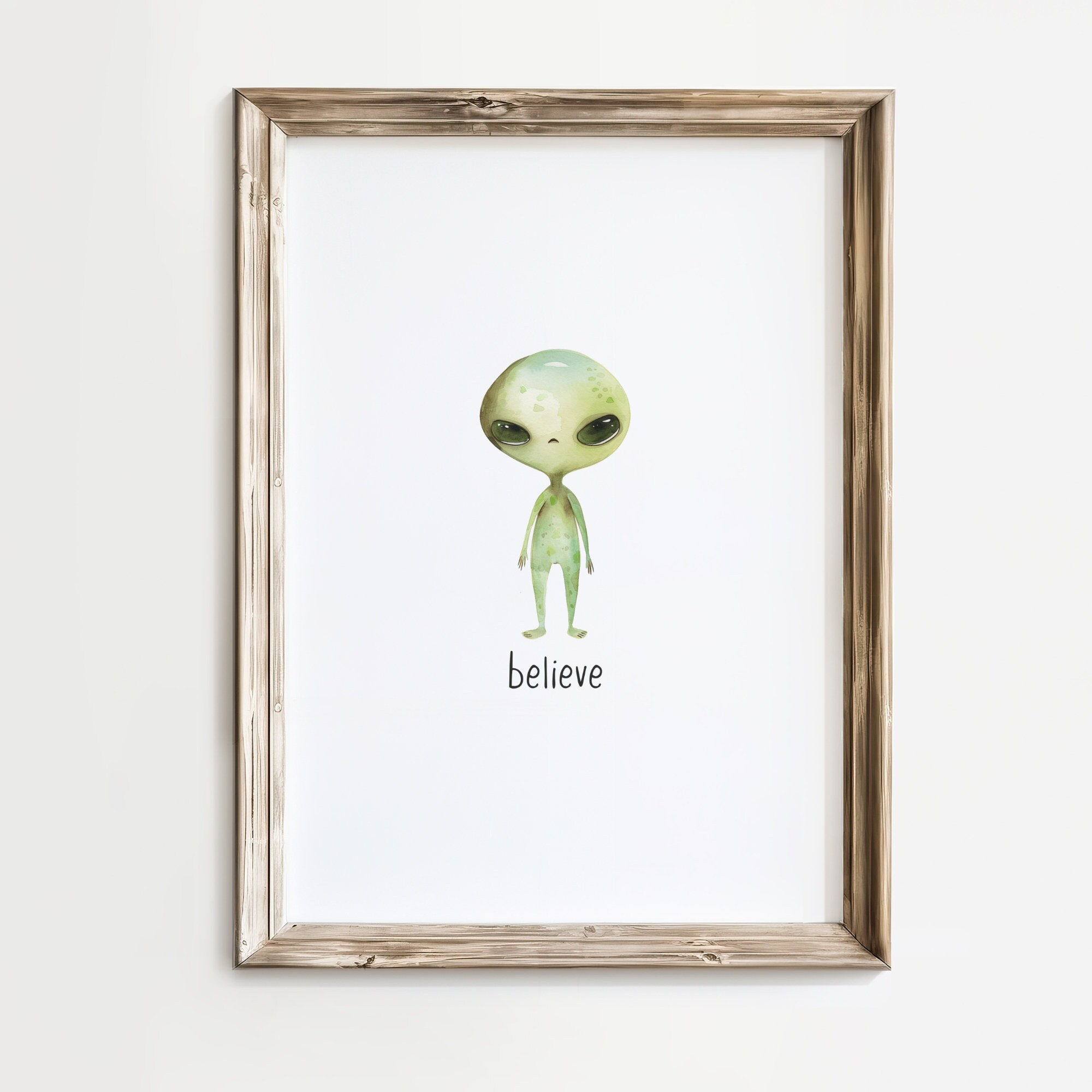 Alien Printable, Alien Print Wall Decor, Funny UFO Print, Minimalist ...