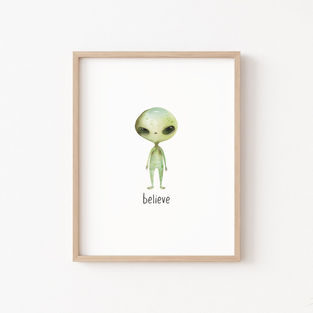 Alien Printable, Alien Print Wall Decor, Funny UFO Print, Minimalist ...