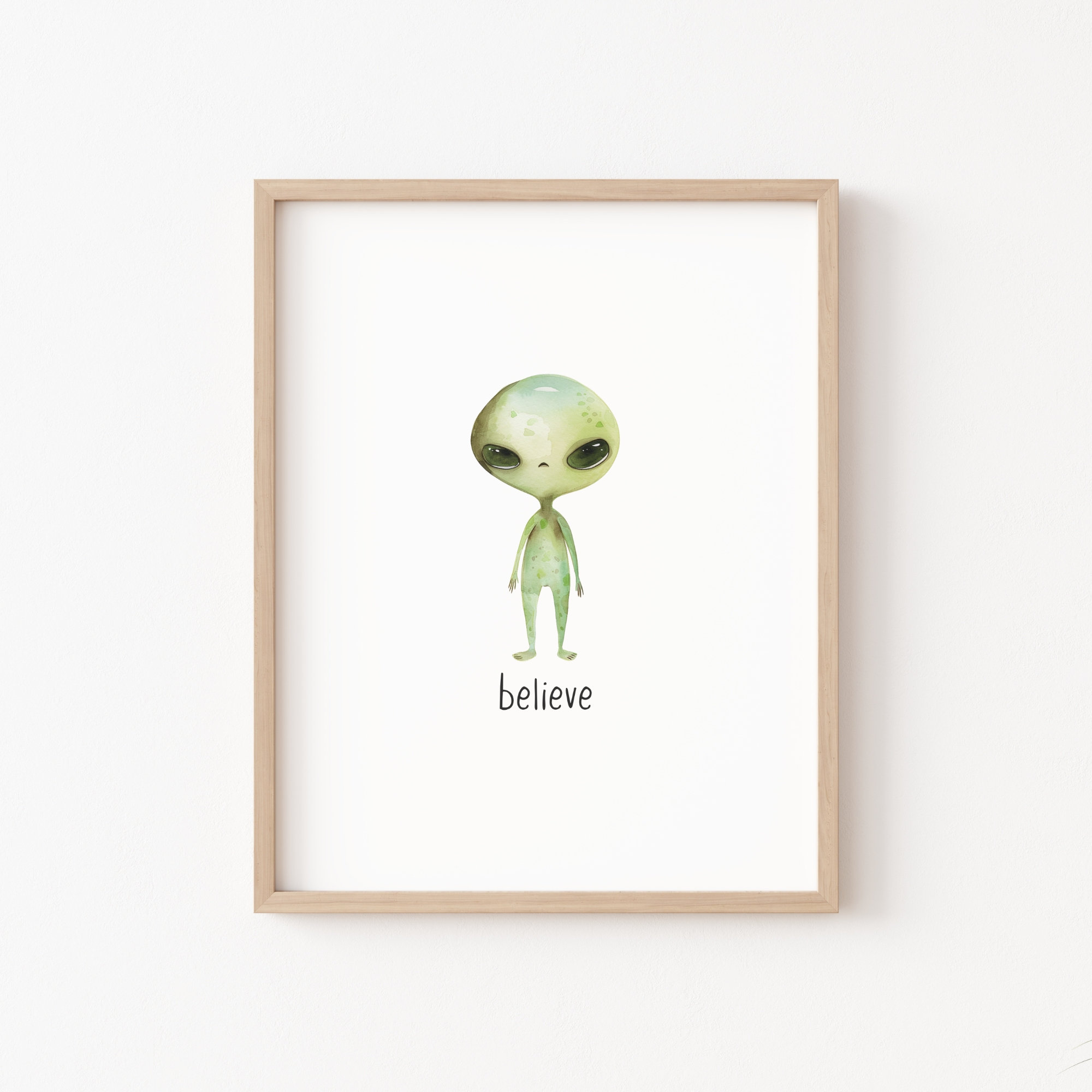 Alien Printable, Alien Print Wall Decor, Funny UFO Print, Minimalist ...