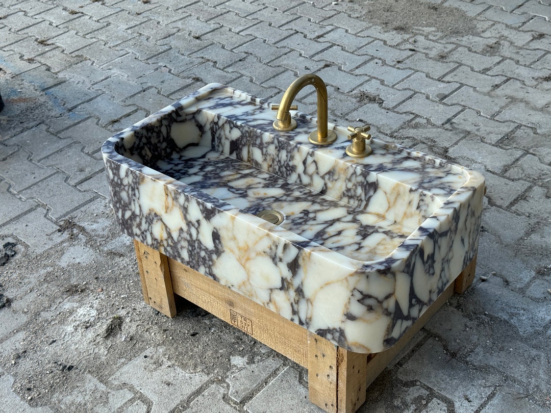 Calacatta Viola Marble Sink,marble Wash Basin,trendy Bathroom Sink ...