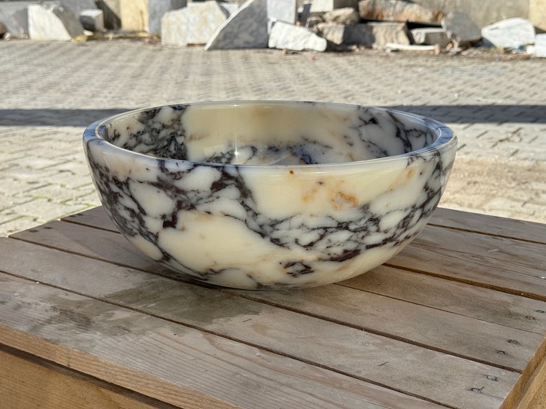 Calacatta Viola Round Bowl Marble Wash Basin,trendy Bathroom Sink ...