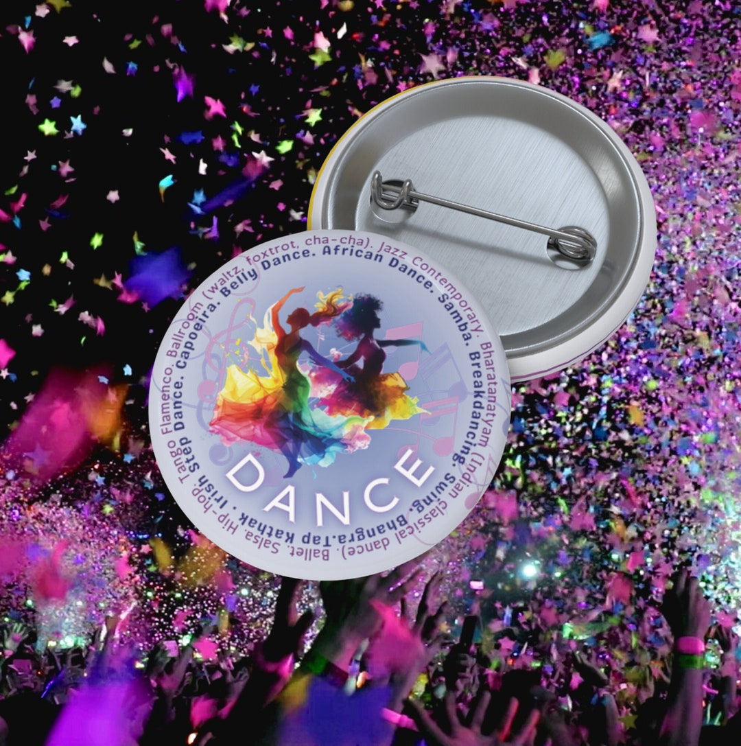 Skill 14 Graceful Rhythms Buttons, Dancing Duo Gift Pin, Elegant Moves ...