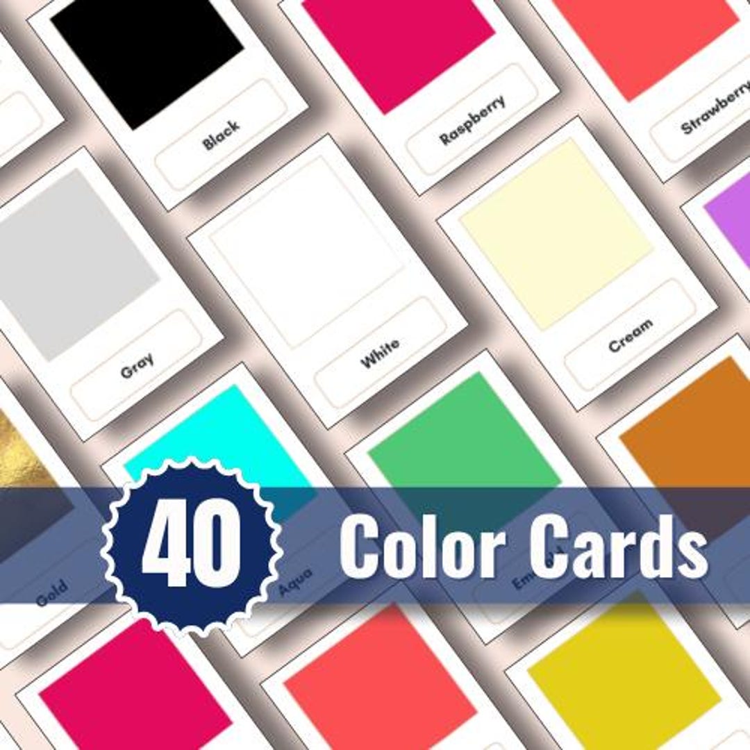 Printable Color Flashcards – 20 Bright Colors – Kids Learning Cards ...
