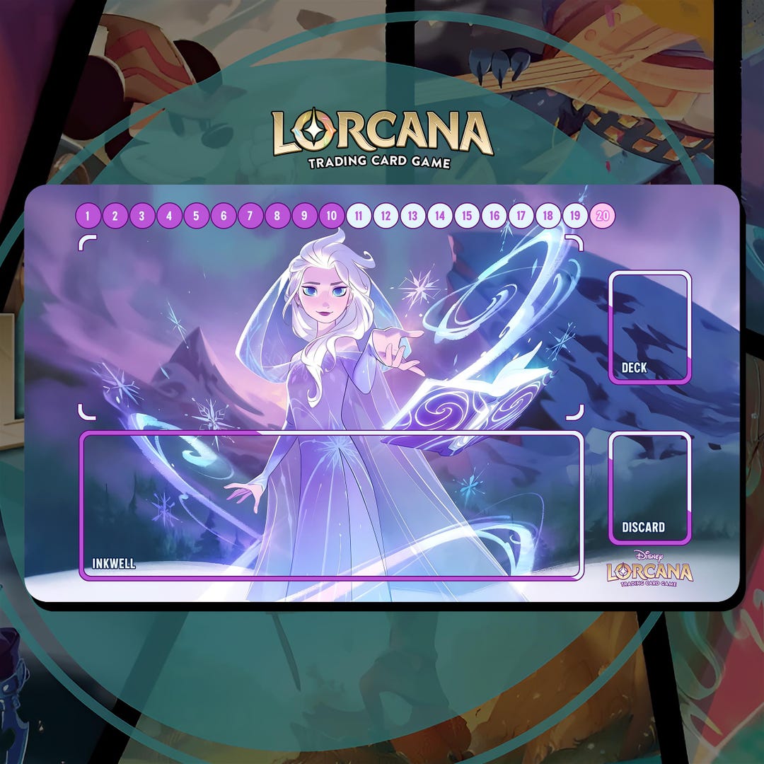 Playmat Lorcana TCG - Elsa Spirit of the Winter - 24" X 14" Inches (600 ...