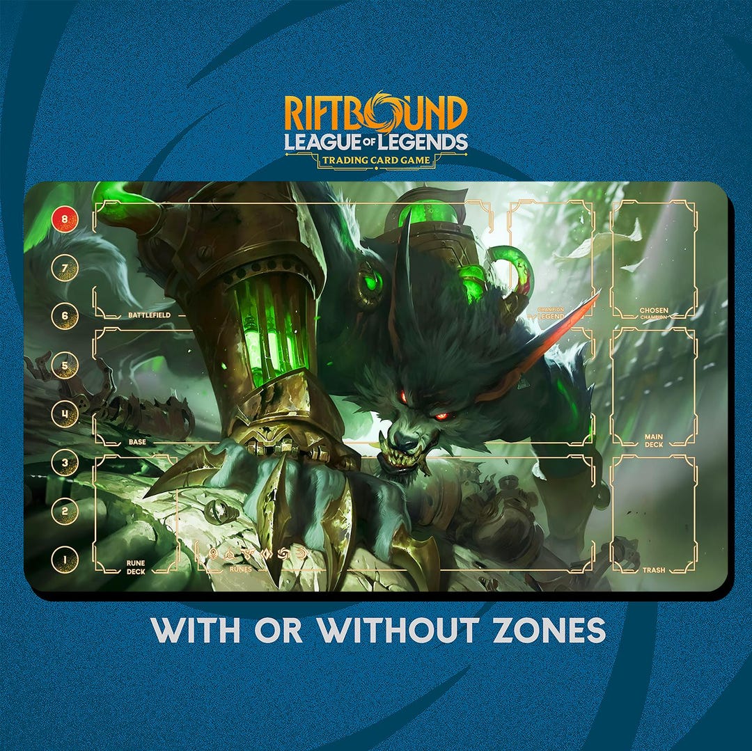 Warwick Playmat Stitched Edges - Riftbound Trading Card Game - 24" X 14 ...