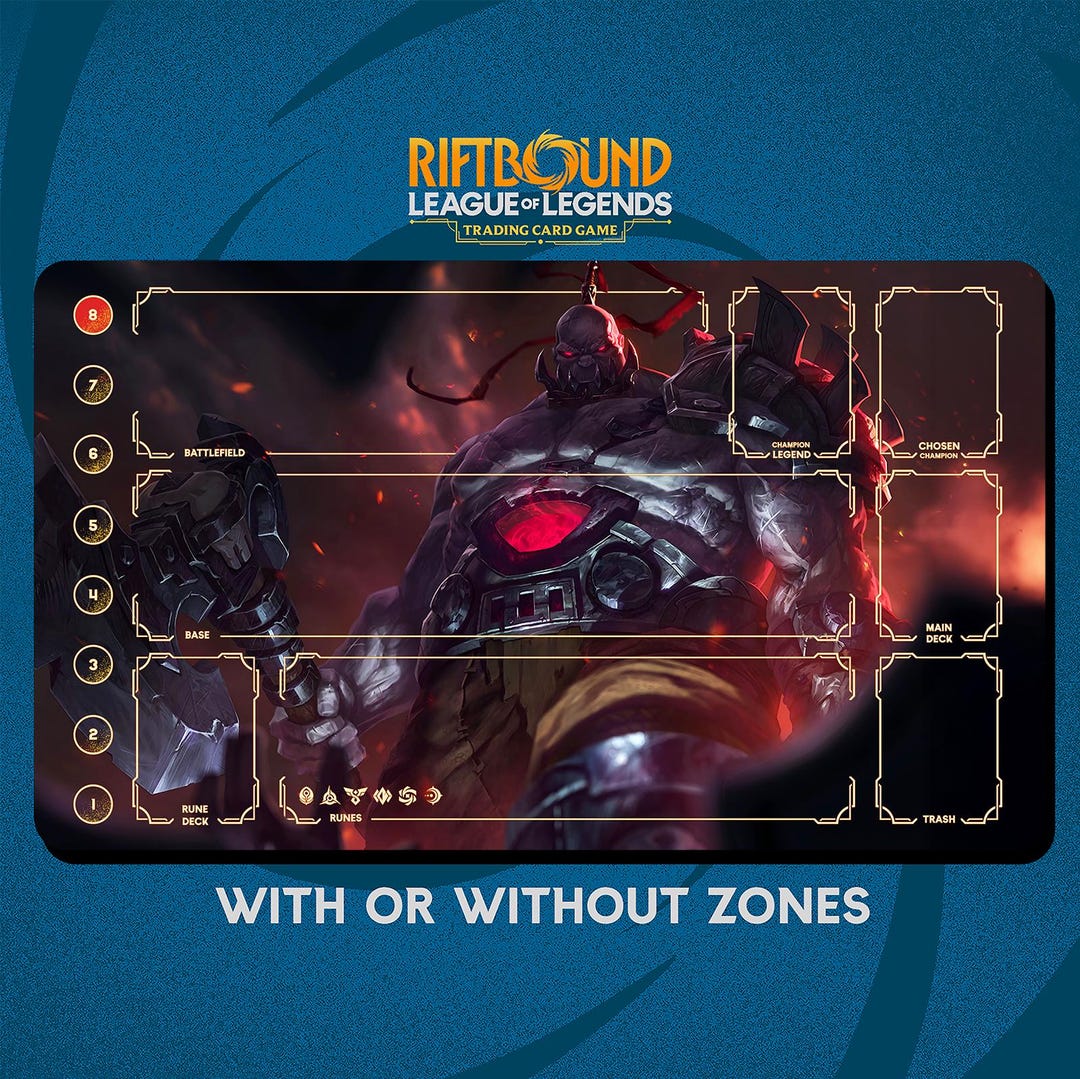 Sion Playmat Stitched Edges - Riftbound Trading Card Game - 24" X 14 ...