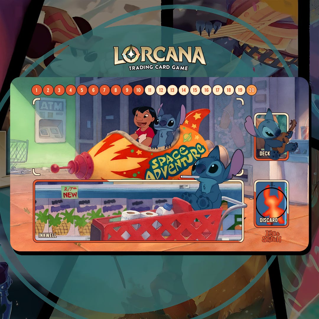 Playmat Lorcana TCG - Lilo & Stitch - 24" X 14" Inches (600 X 350 Mm ...