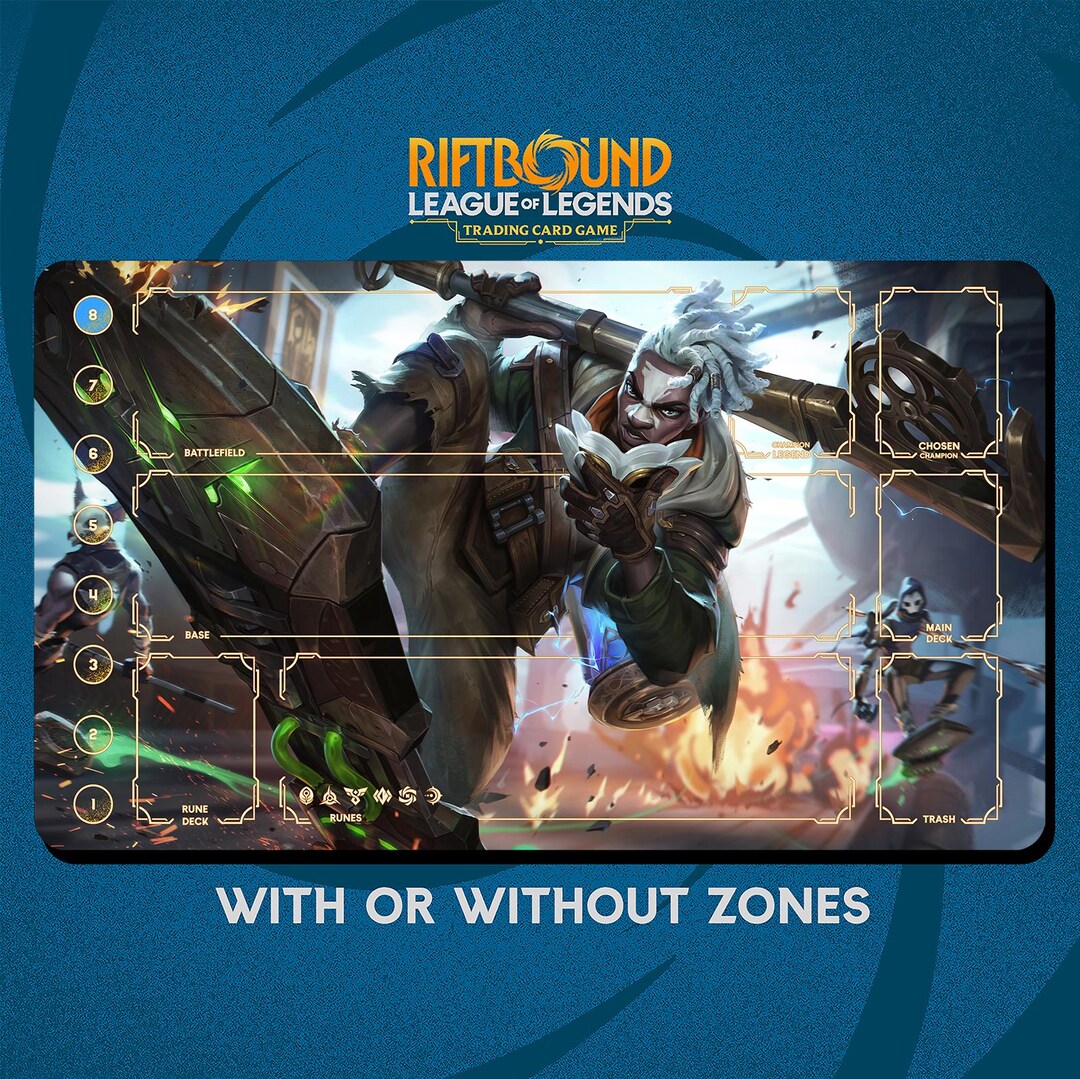 Firelight Ekko Arcane Playmat Stitched Edges - Riftbound Trading Card ...