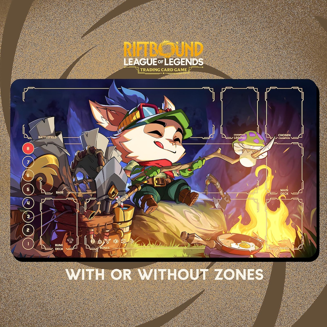 Teemo Traveler Playmat Stitched Edges - Riftbound Trading Card Game ...