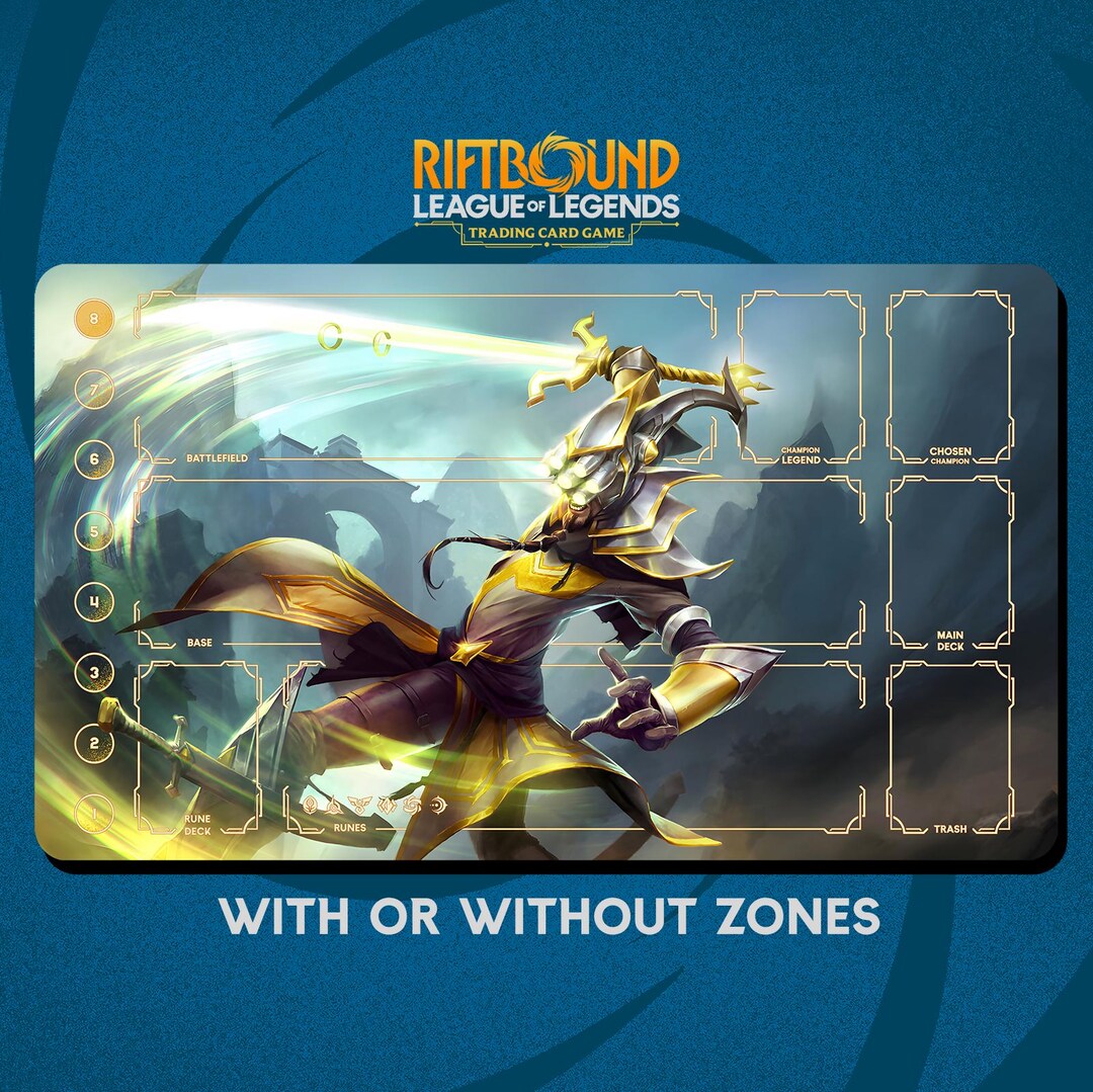 Master Yi Playmat Stitched Edges - Riftbound Trading Card Game - 24" X ...