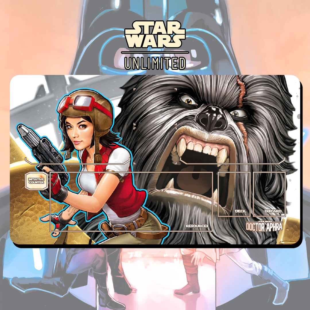 Playmat TCG Star Wars: Unlimited Doctor Aphra and Krrsantan - 24" X 14 ...