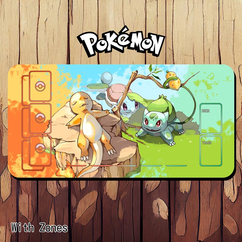 Desk Mat / Playmat Pokemon 1st Generation charmander, Bulbasaur ...