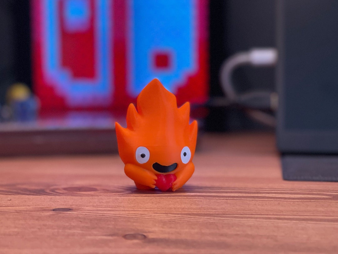 Calcifer Chibi Mini Figure With Heart 6cm 3D Printed Multicolor Ghibli ...