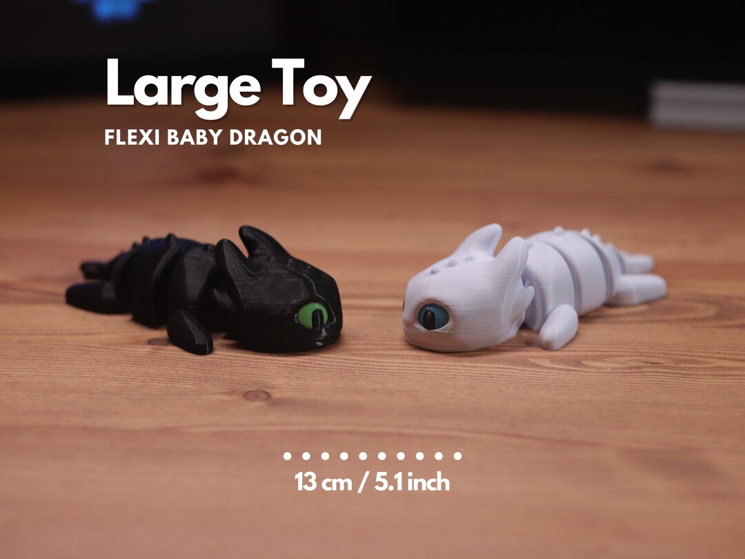 Flexi Baby Toothless and Light Fury Style Dragon - Large Size [ 13cm ...