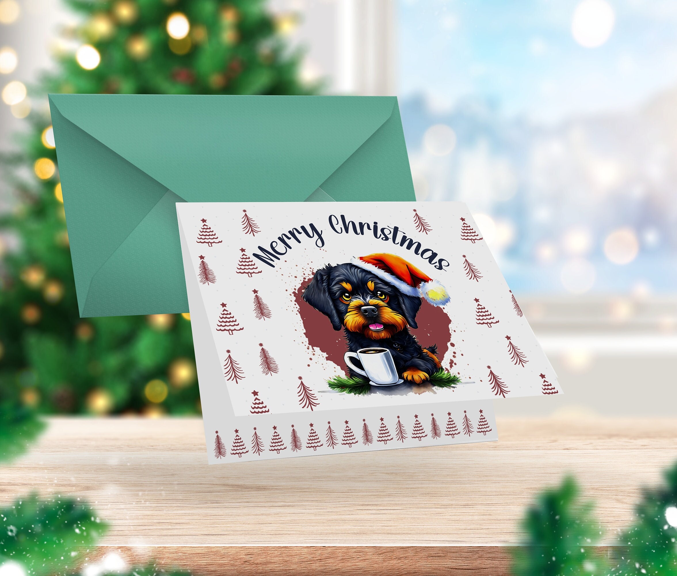 Adorable Printable Christmas Card for Dog Lovers - Etsy