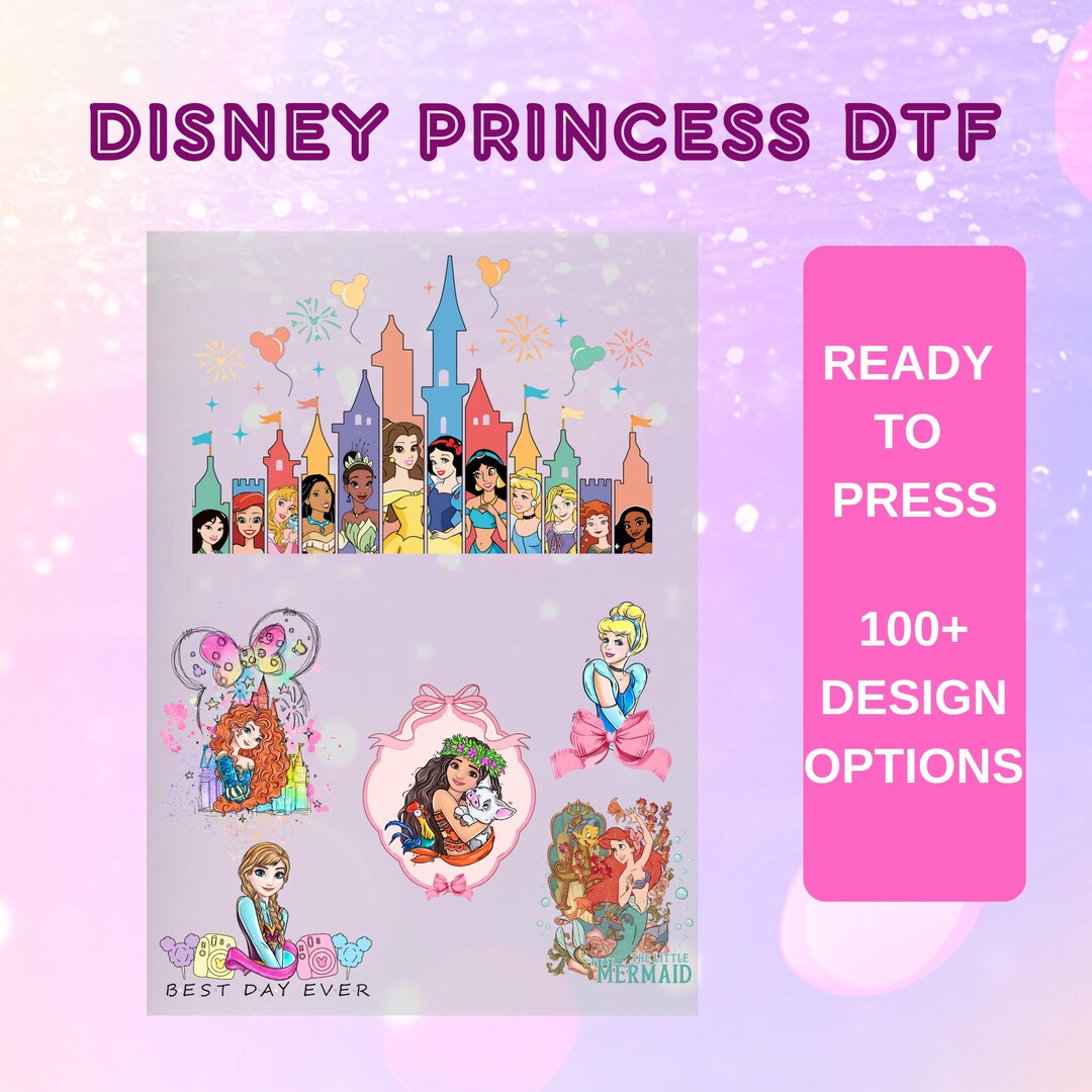 Disney Princess DTF Transfer, Disney Family Trip DTF, Princess Transfer ...