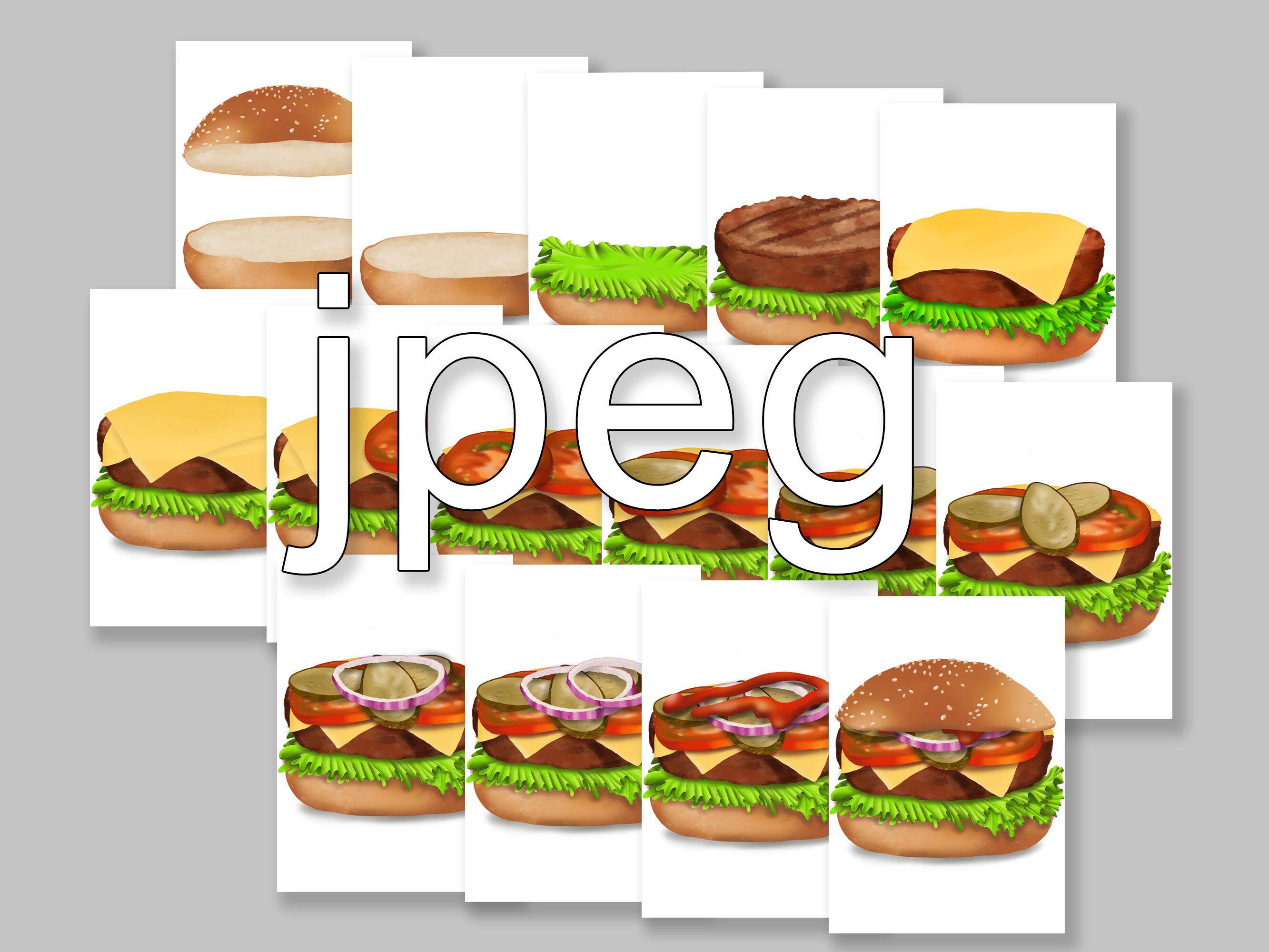 Burger. Constructor Clipart. A Set of Clipart to Create an Image of ...