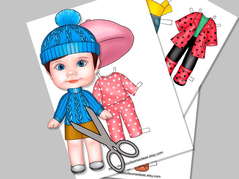 Printable Paper Doll Candy Girl Craft Kit Modern Paper Doll Printed ...