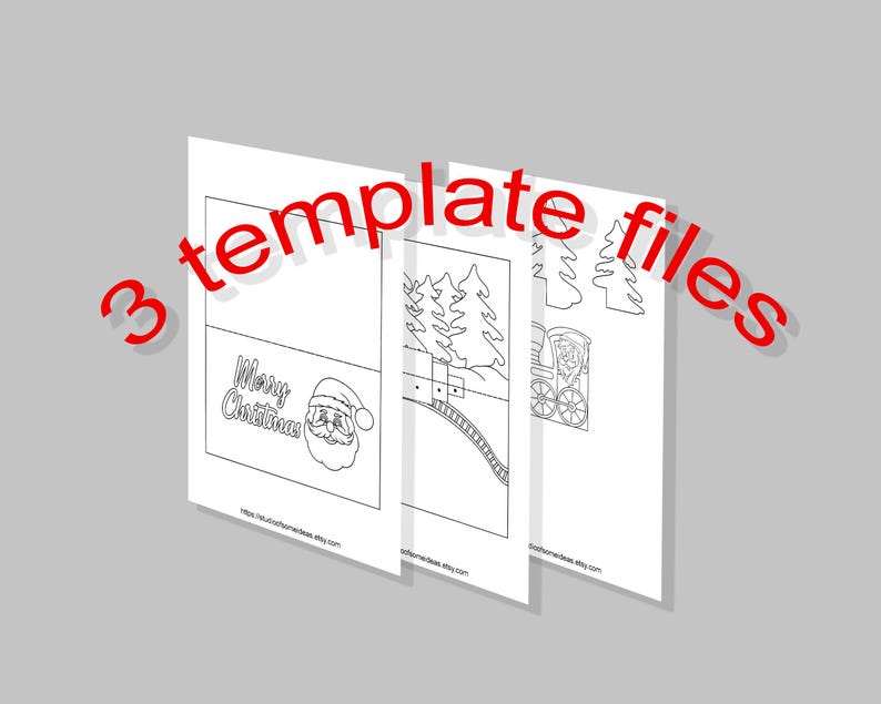 Christmas Pop up Card for Kids – Santa Train Coloring Craft (PDF/JPEG ...