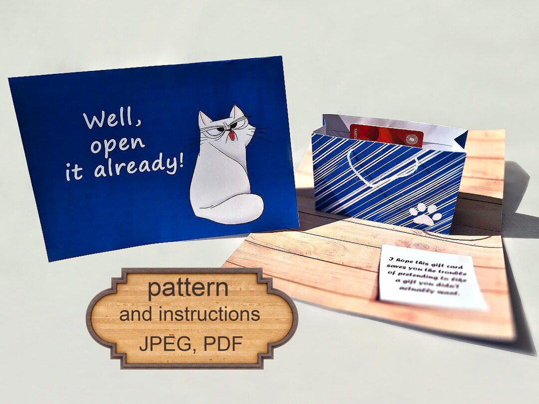 Pop-up Gift Bag Card – PDF Pattern & Step-by-step Tutorial | Digital ...
