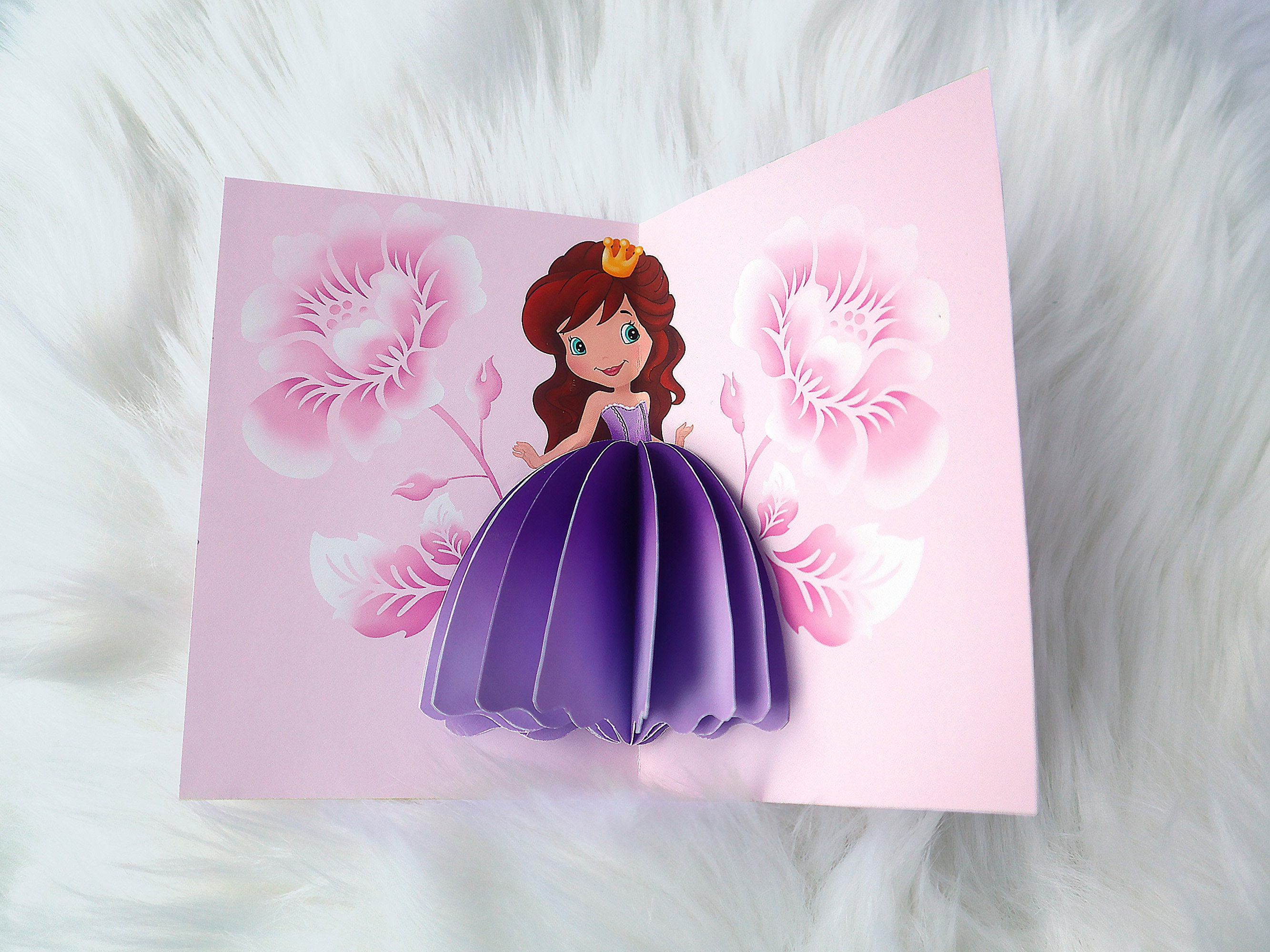 Happy Birthday - Pop-up Card - Princess Greetings - Instant Download ...
