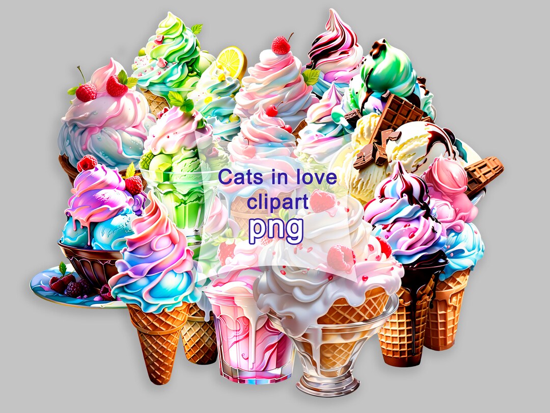 Ice Cream - Mega Pack - Large Set of Clipart - Digital File - Instant ...