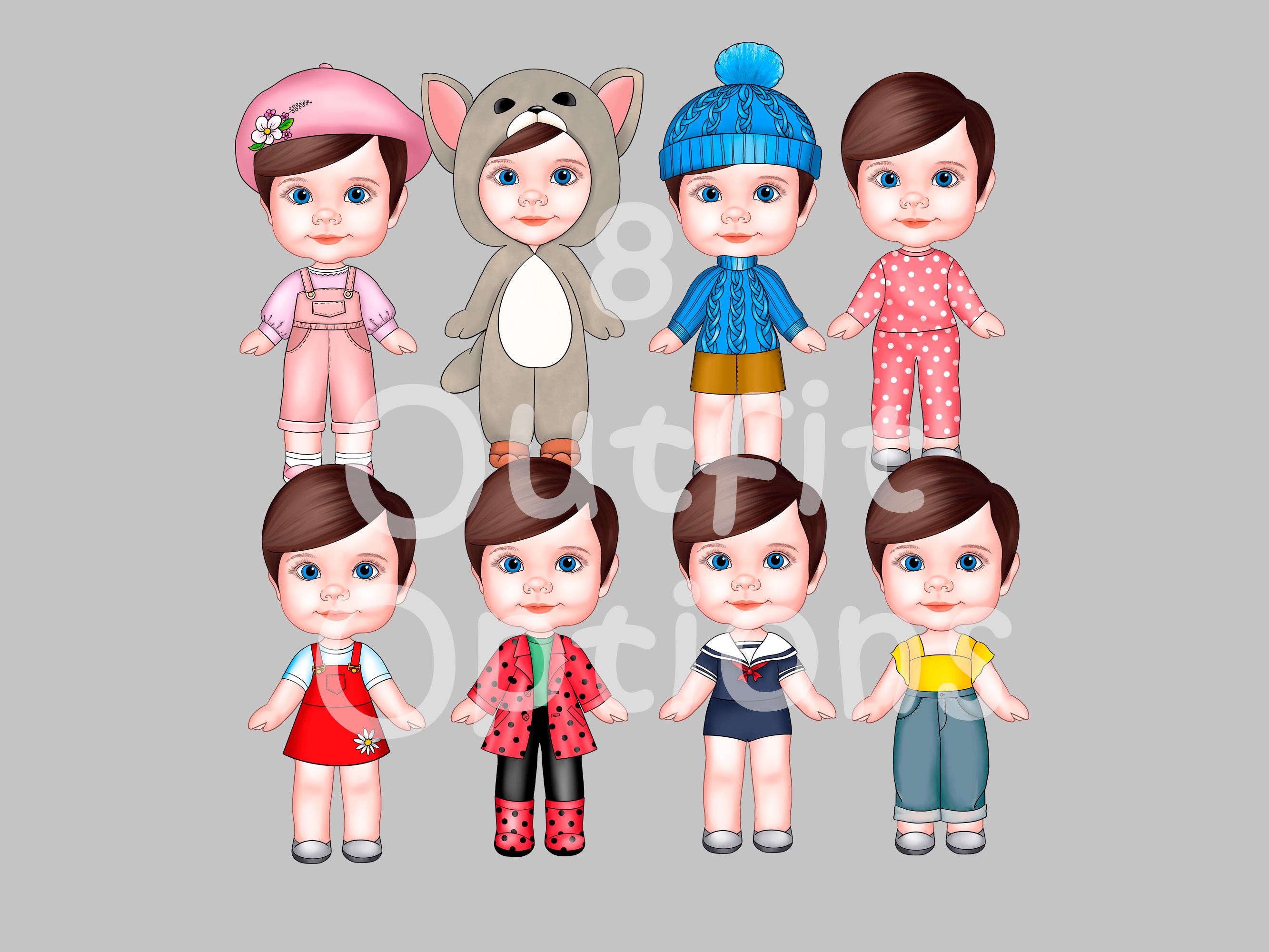 Printable Paper Doll Candy Girl Craft Kit Modern Paper Doll Printed ...