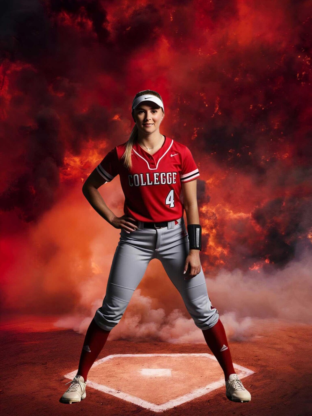 Softball Stadium Backdrop: Red Smoke Effect (300 DPI JPEG) - Etsy