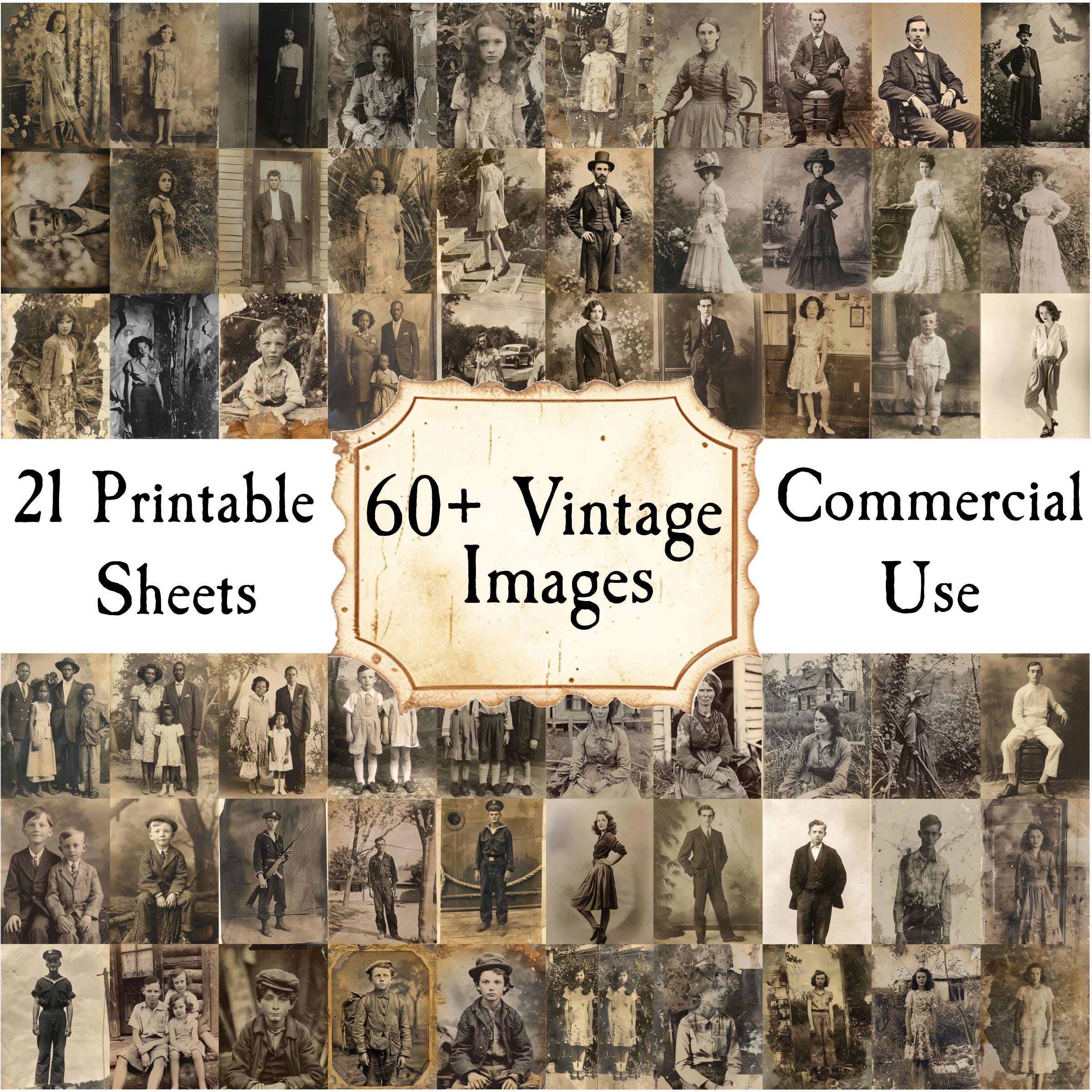 Vintage Photo Collection, Tattered Photos Like From 1930's, Junk ...