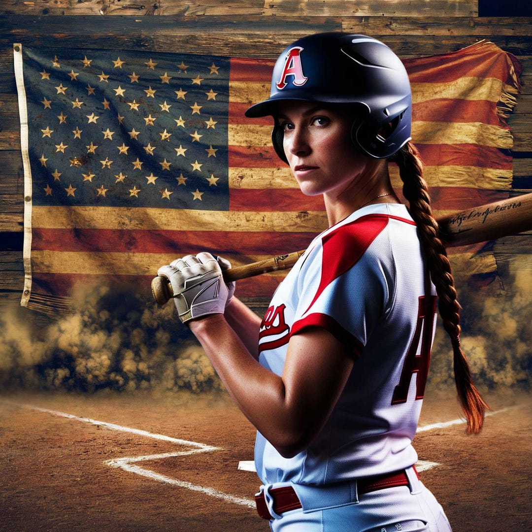 Cool Softball Backdrop, Softball Field Background , American Flag ...