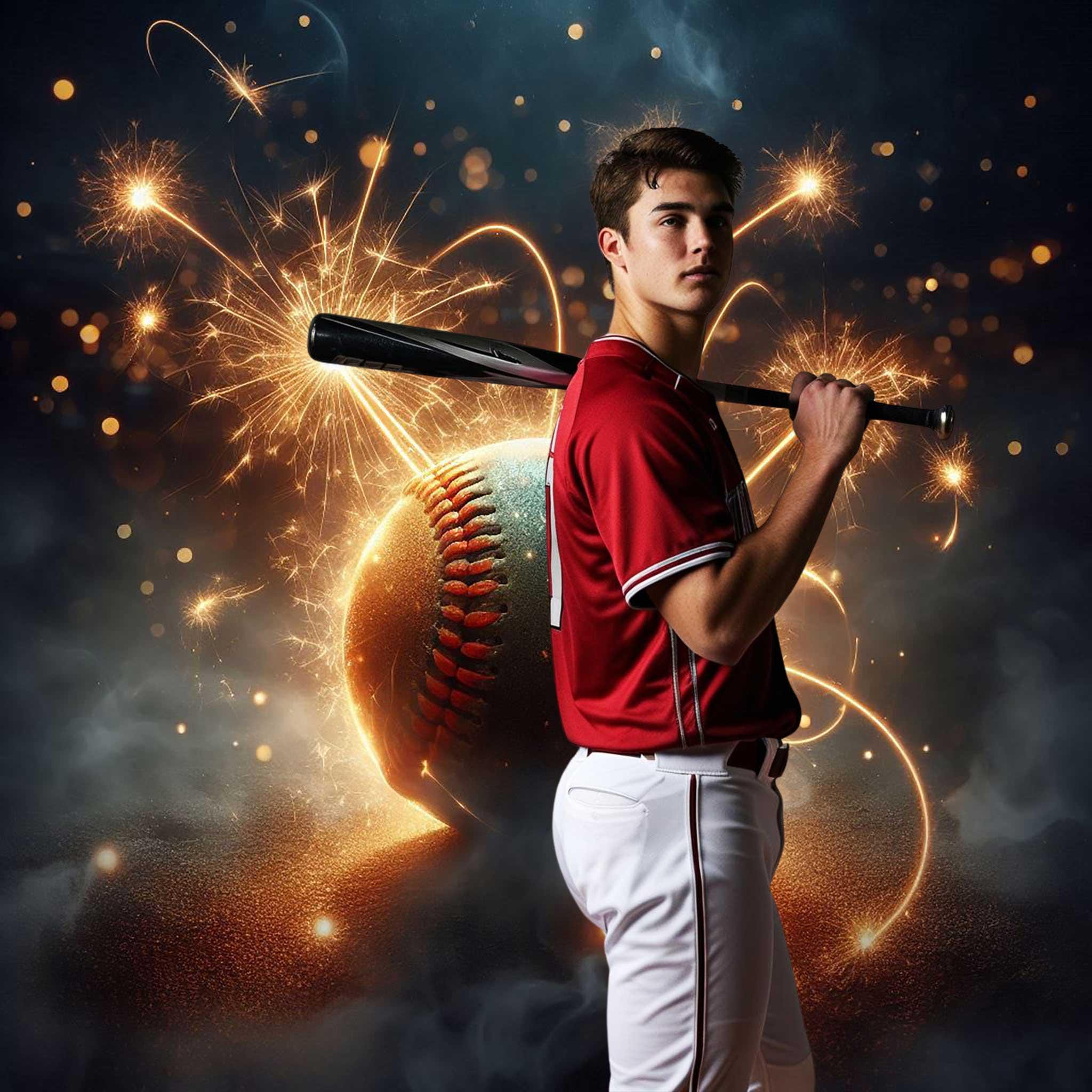 Baseball Fire Backdrop , Baseball Field Background, Smoke Effect, Fire ...