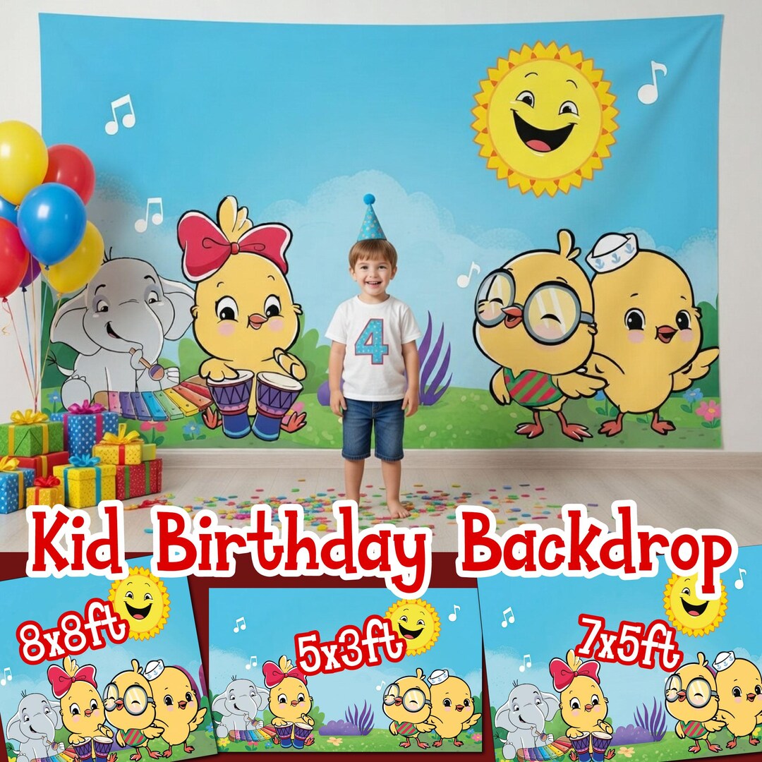 Canticos Kids Birthday Photo Backdrop, Printable Party Background for ...