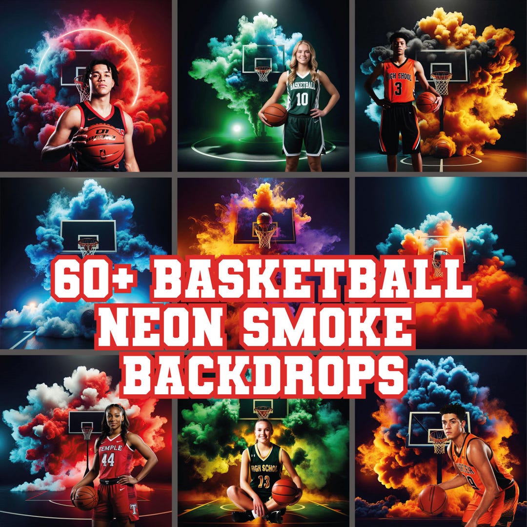 60 Basketball Backdrops Neon Smoke, Backgrounds for Sports and Senior ...