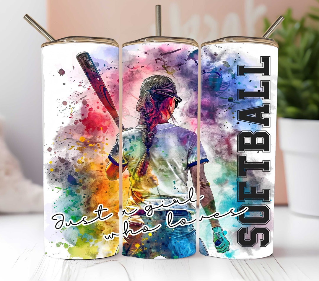 College Softball Tumbler Wrap PNG Sublimation, 20 Oz Skinny Straight ...
